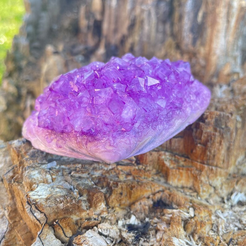 Purple ‘amethyst’ Covered Clam Shell - Crystalized Clam Seashell - Etsy