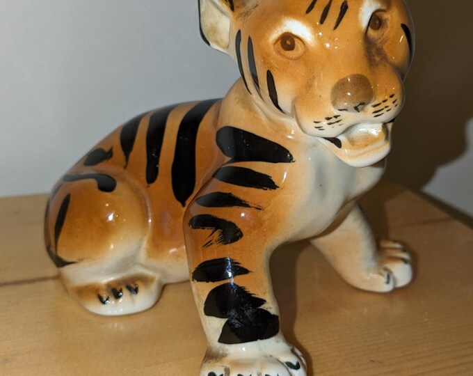 USSR Ceramic Tiger Figurine - Etsy