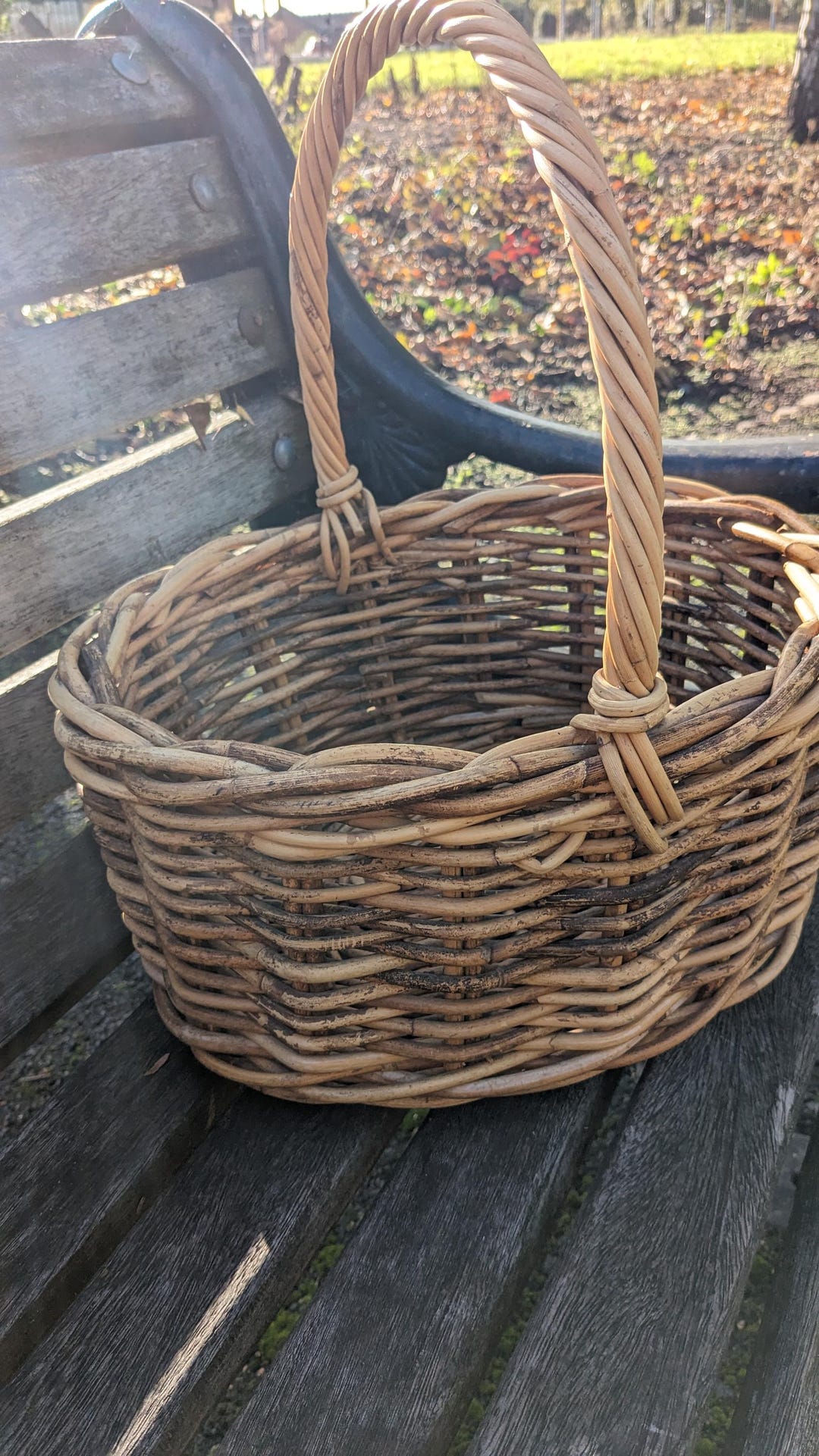 Vintage Large Wicker Oval Shopping Storage Basket - Etsy