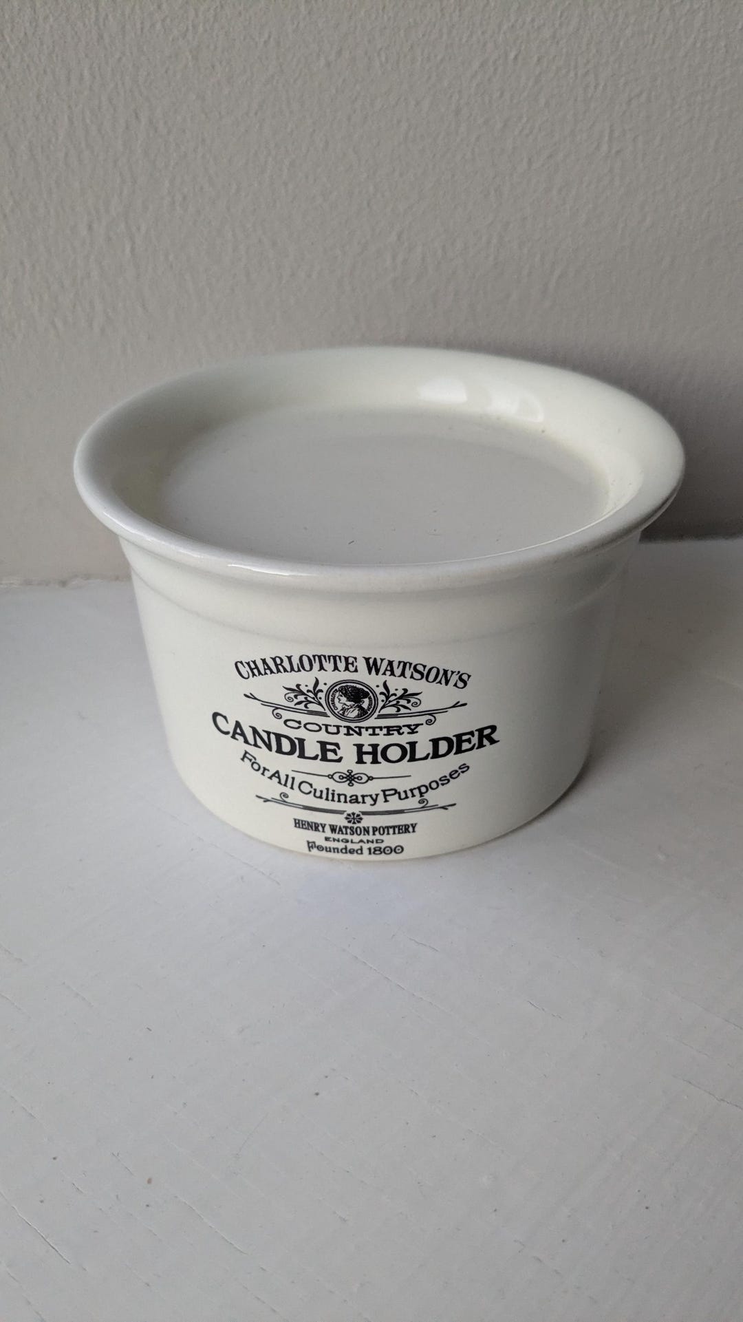 Charlotte Watson's Cream Ceramic Pillar Candle Holder Candlestick - Etsy