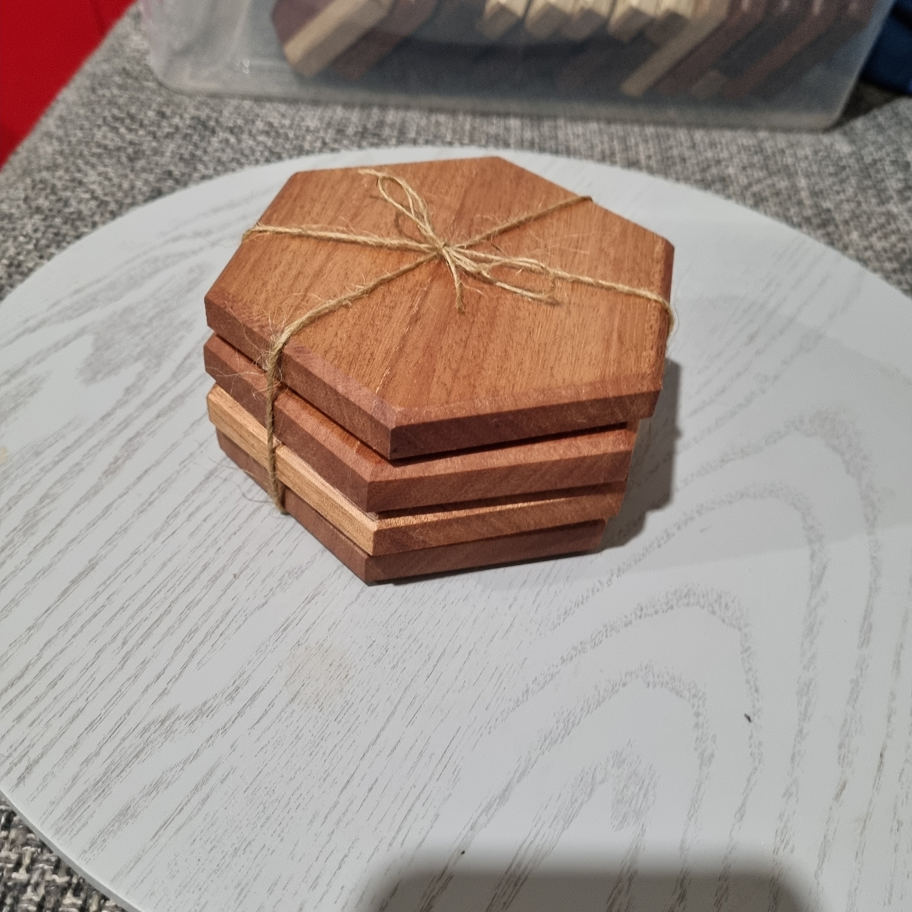 Hexagon Timber Drink Coasters - Etsy