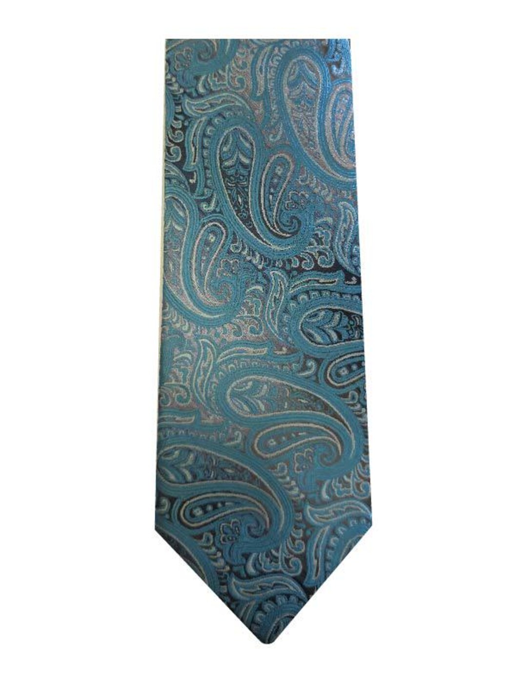 Aqua Blue and Silver Men's Tie – Elegant, Easy-clean Formal Accessory ...