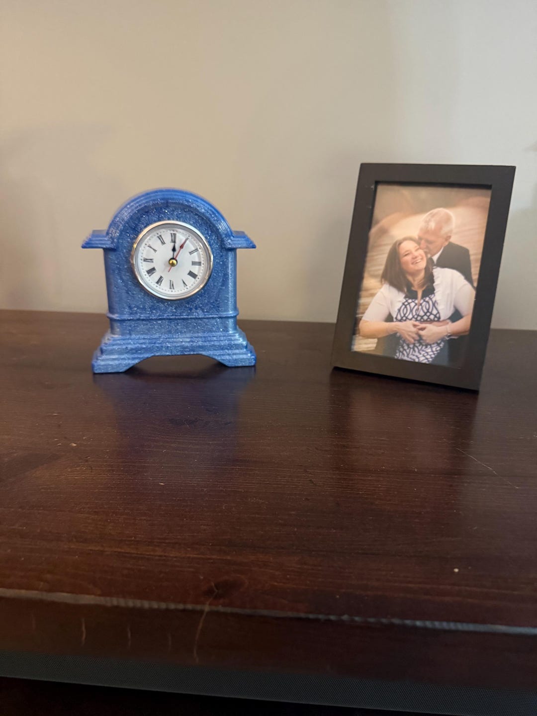 Mantel Clock in Blue W/ Silver Glitter - Etsy