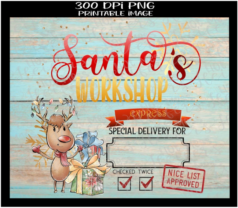 Rudolph Santa Sack PNG - Sublimation, Waterslide, Decal, Sticker ...