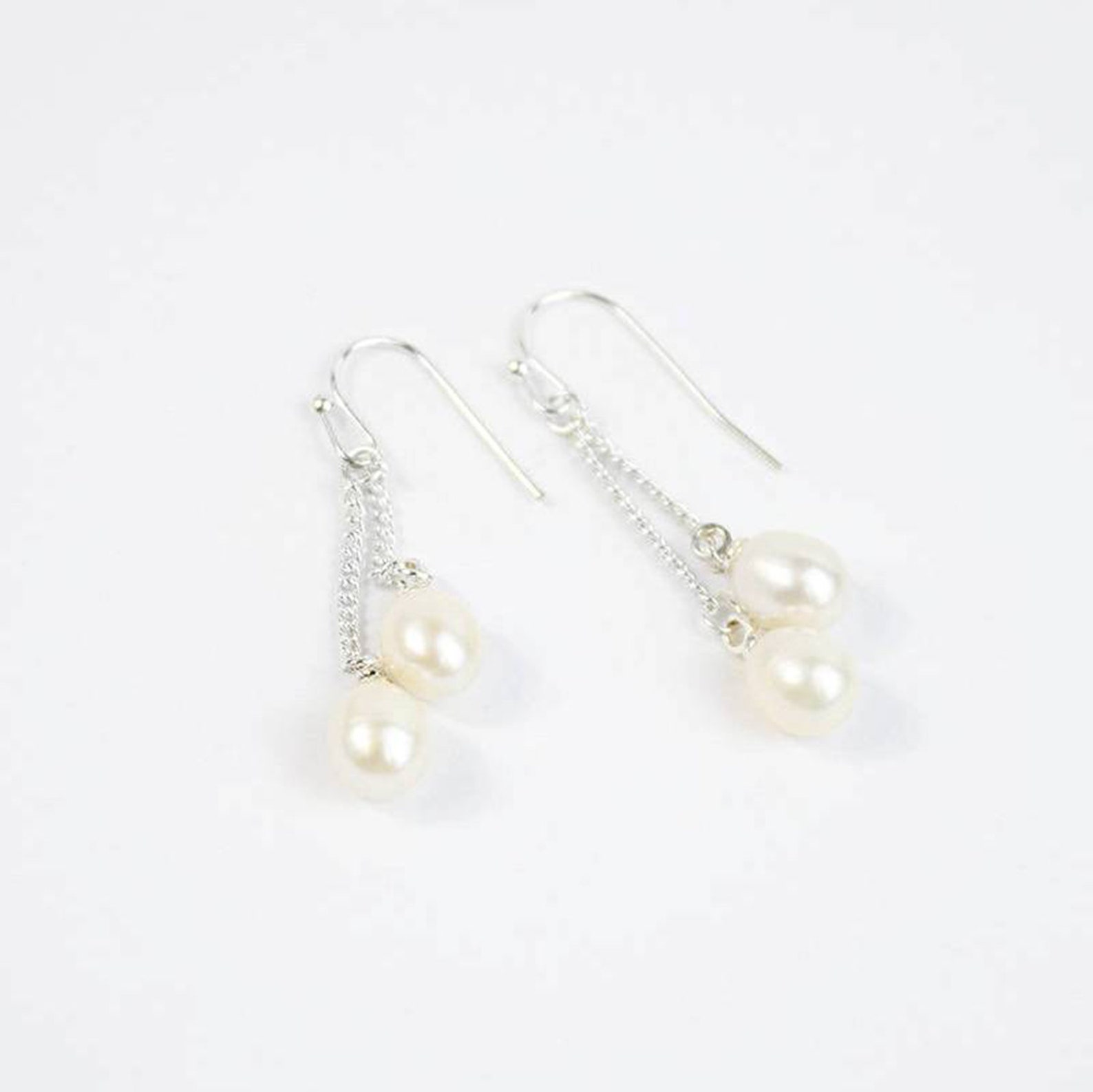 Freshwater Pearl Earrings Sterling Silver Prom Earrings - Etsy