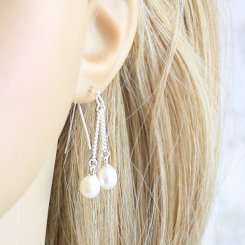 Freshwater Pearl Earrings Sterling Silver Prom Earrings - Etsy