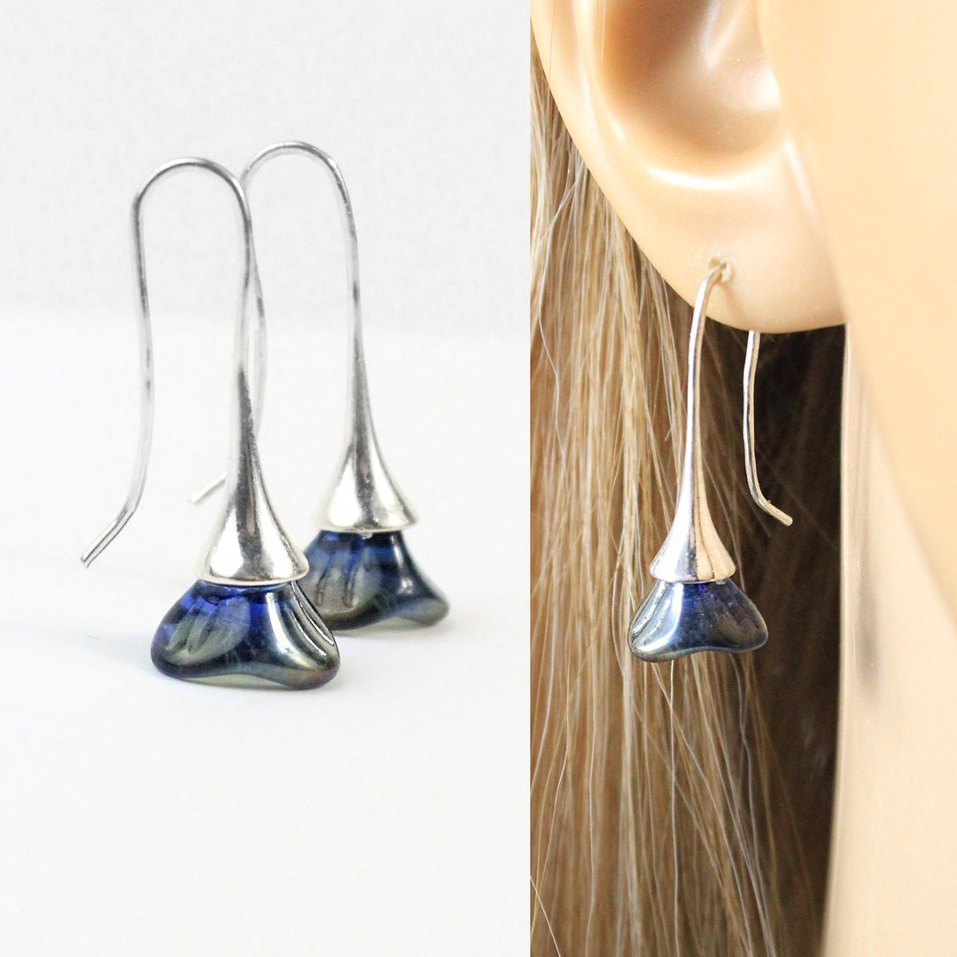 Dark Blue Earrings Celsian Color Jewelry Women Gift Original Dangle ...