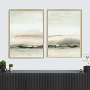 Neutral Abstract Landscape Print Watercolor Printable Wall Art | Etsy
