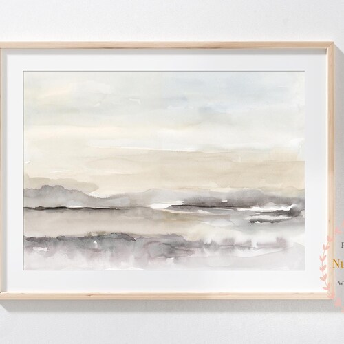 Beige Abstract Landscape Printable Minimal Abstract Art - Etsy