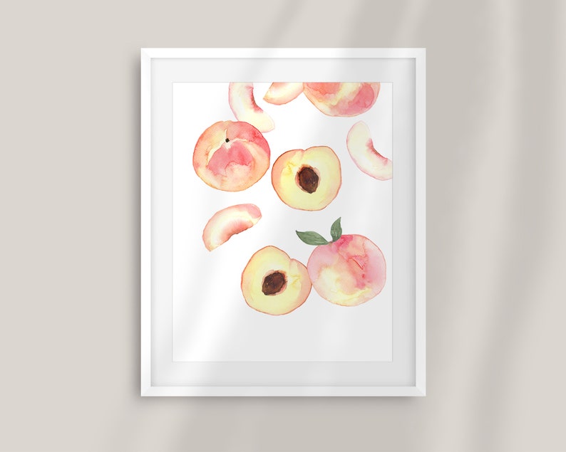 Fruit Print Peach Printable Wall Art Instant Download DIY | Etsy