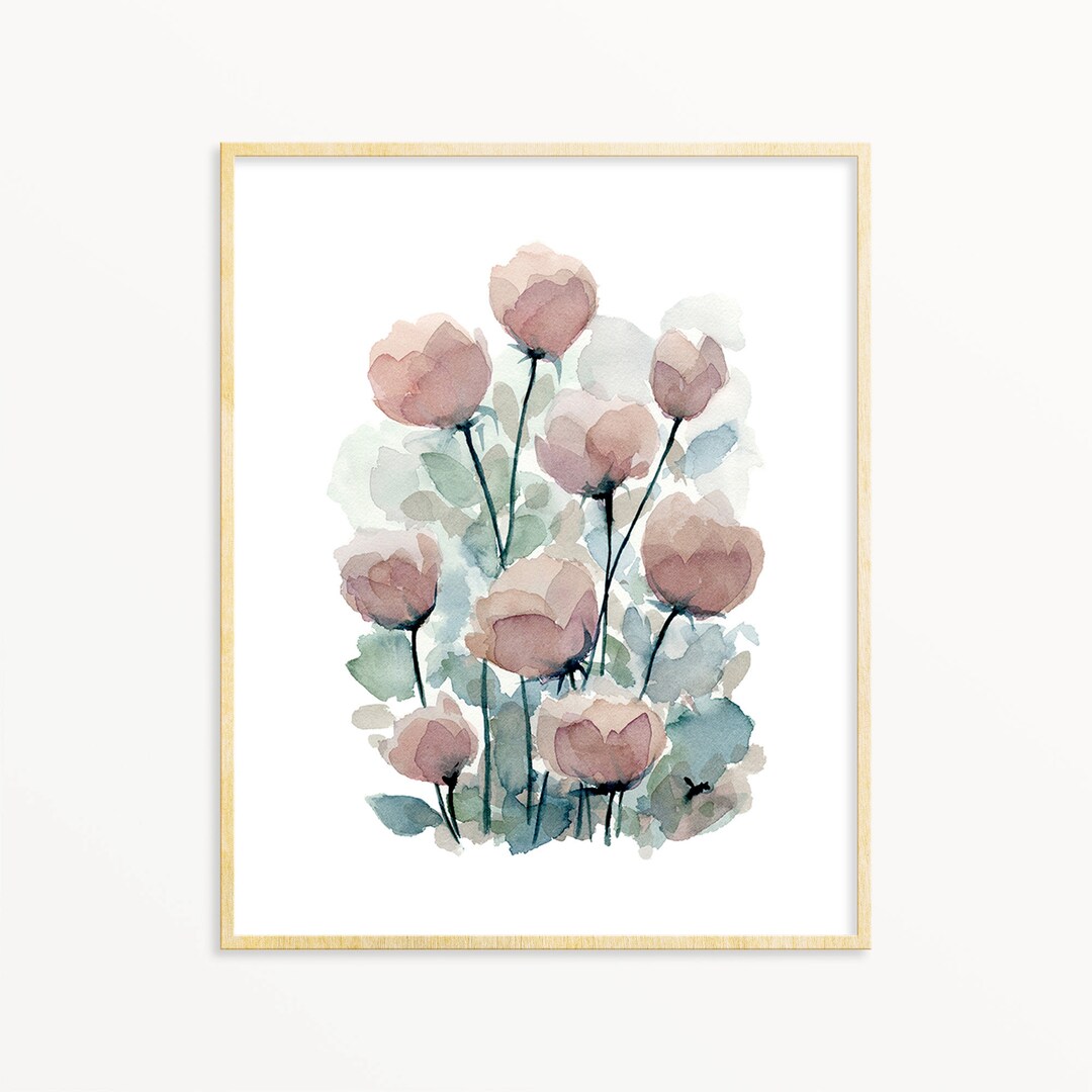 Pink Flower Printable Abstract Floral Print Instant Download Wall Art ...