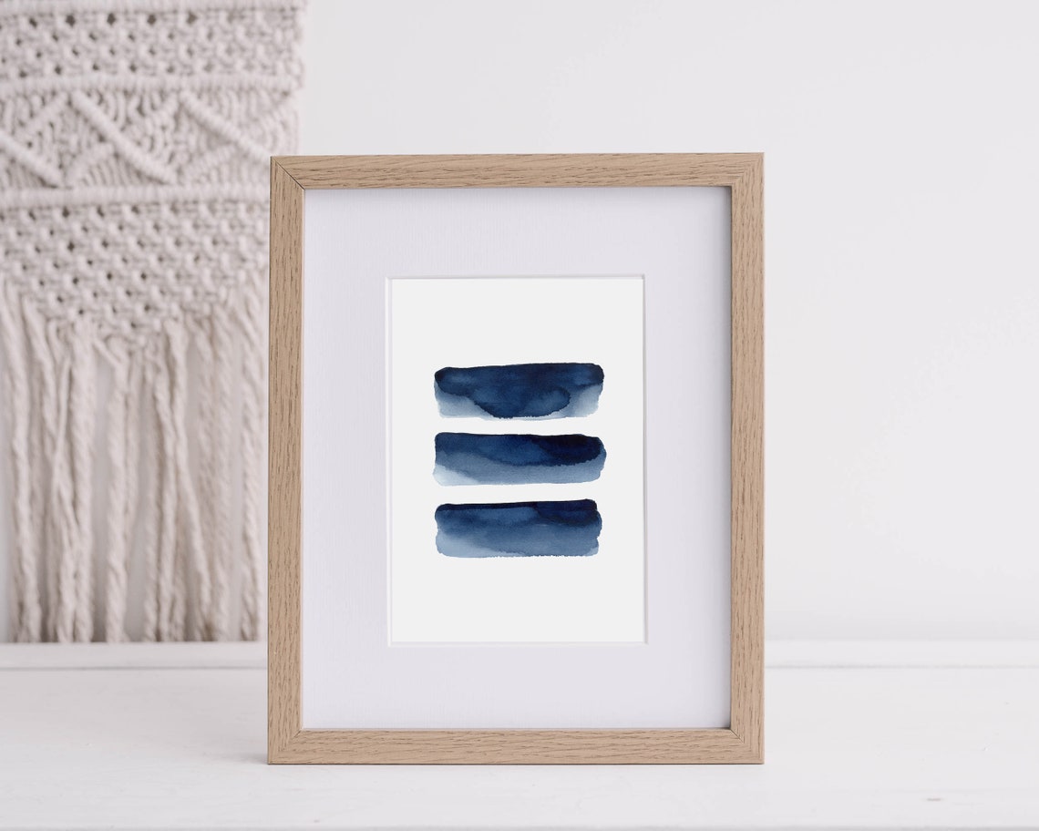 Blue Watercolor Wall Art Print Printable Abstract Modern | Etsy