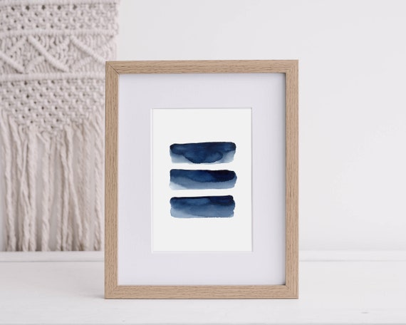 Blue Watercolor Wall Art Print Printable Abstract Modern | Etsy