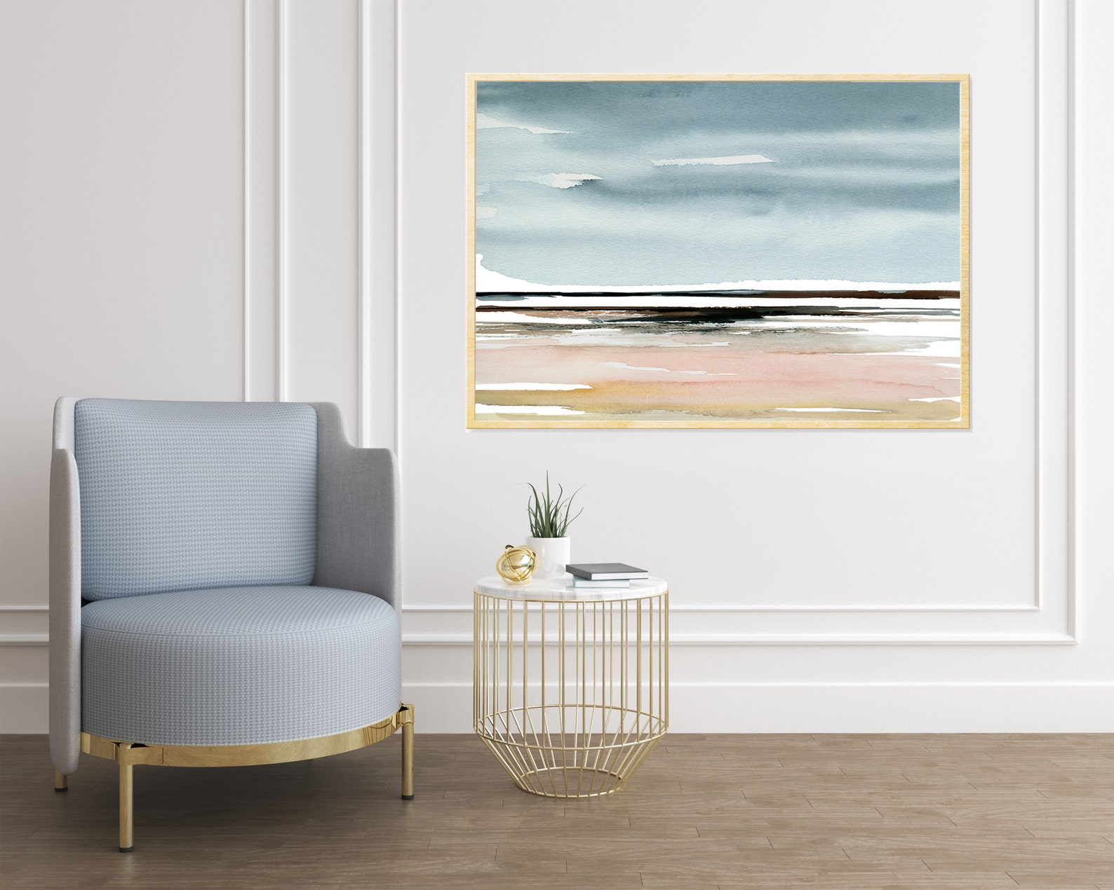 Pink Beach Landscape Print Abstract Instant Download DIY - Etsy
