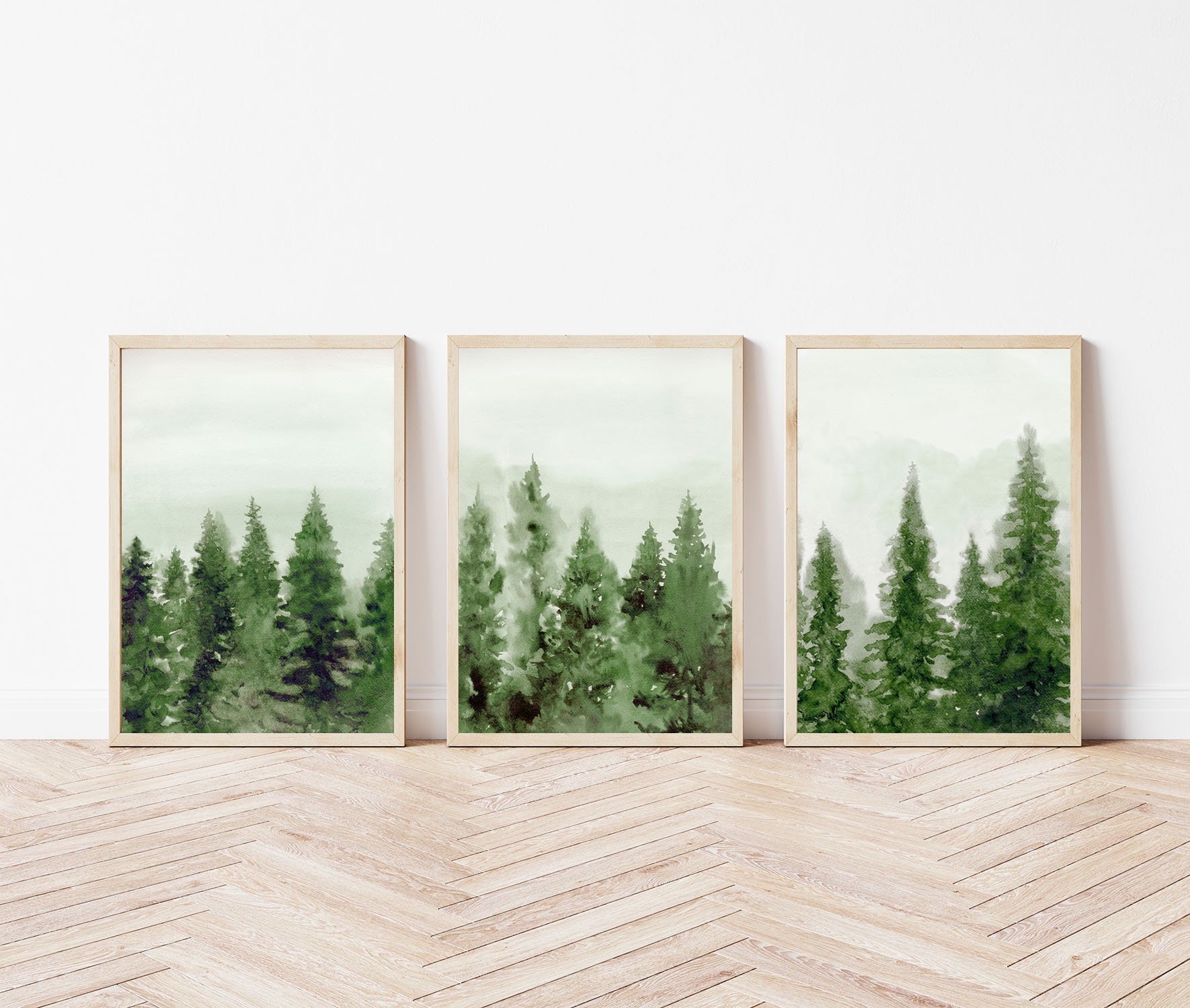 Pine Tree Printable Wall Art Instant Download Green Tree Print | Etsy