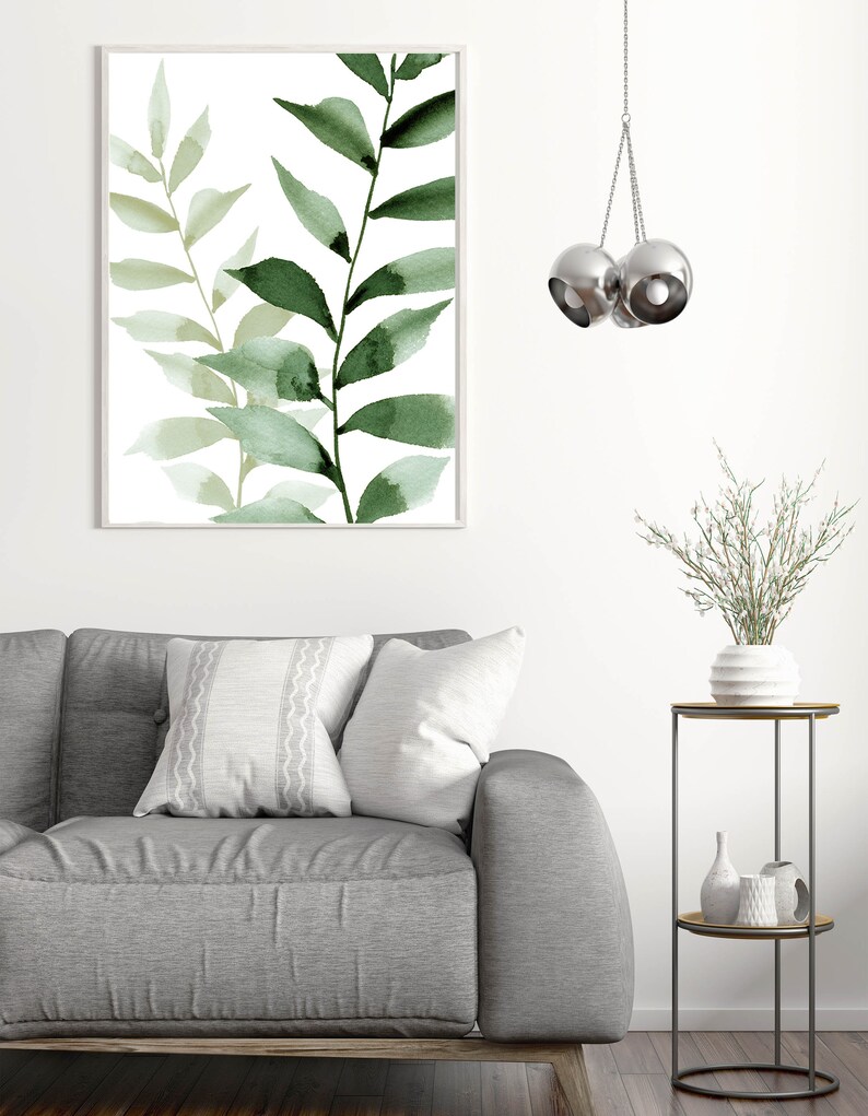Green Leaf Print Leaves Printable Botanical Wall Art - Etsy