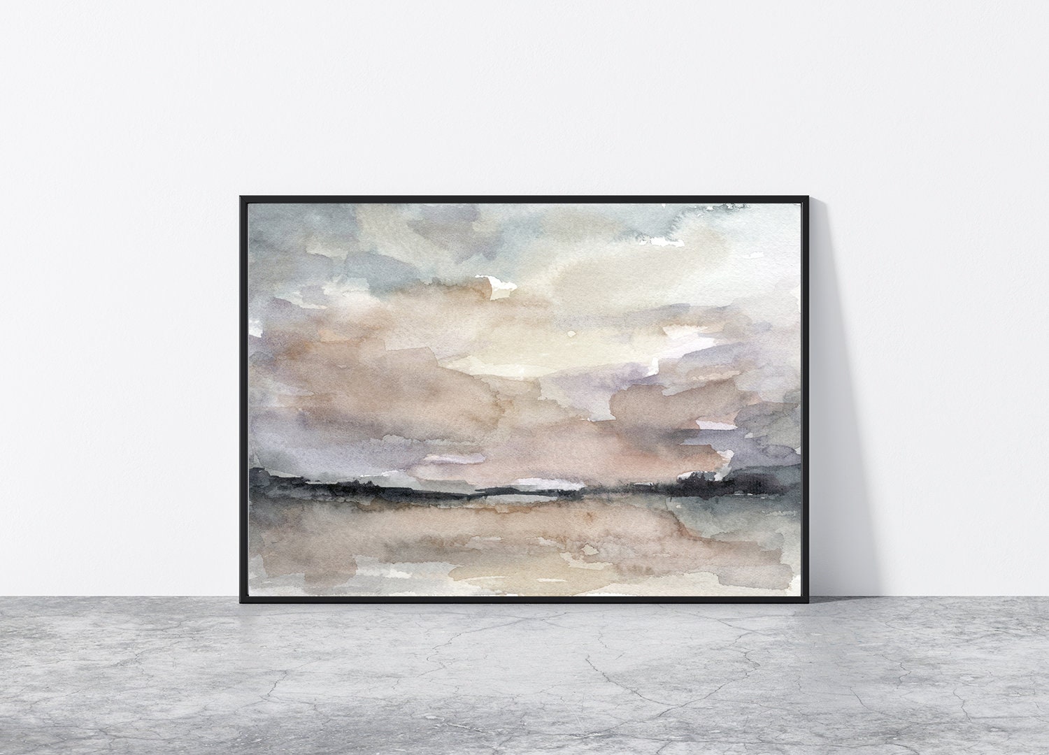 Neutral Abstract Landscape Print Instant Download DIY - Etsy
