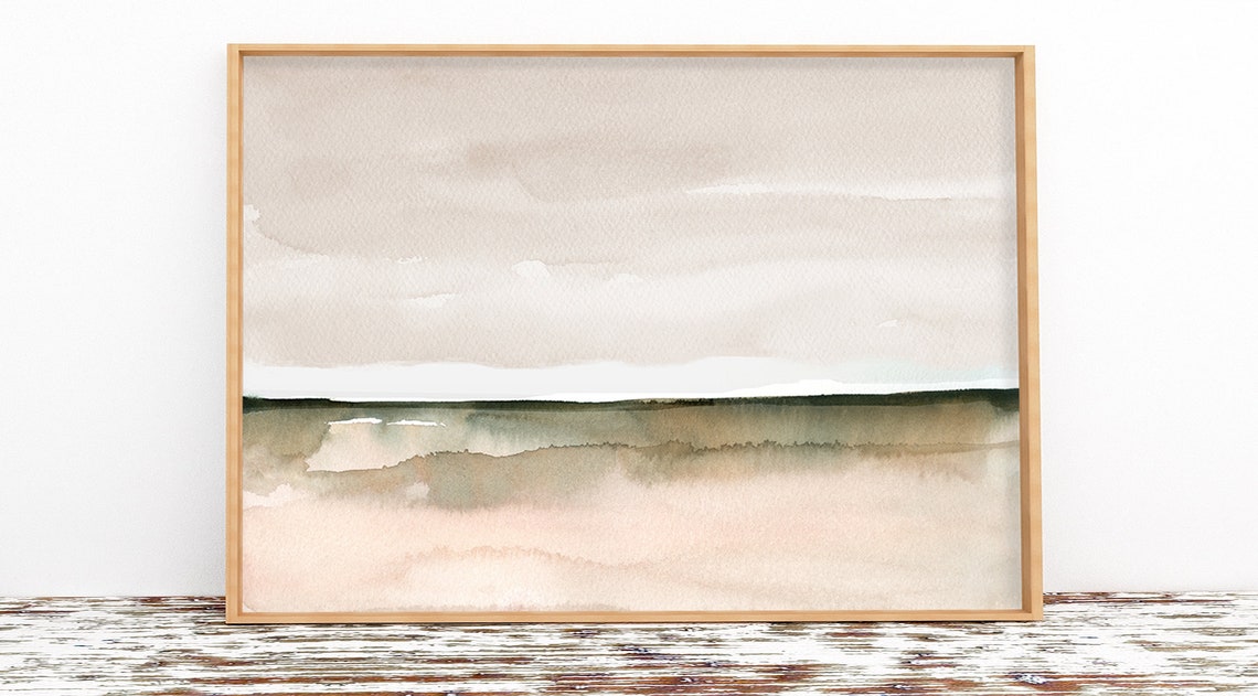 Neutral Landscape Print Printable Wall Art Minimal Abstract - Etsy