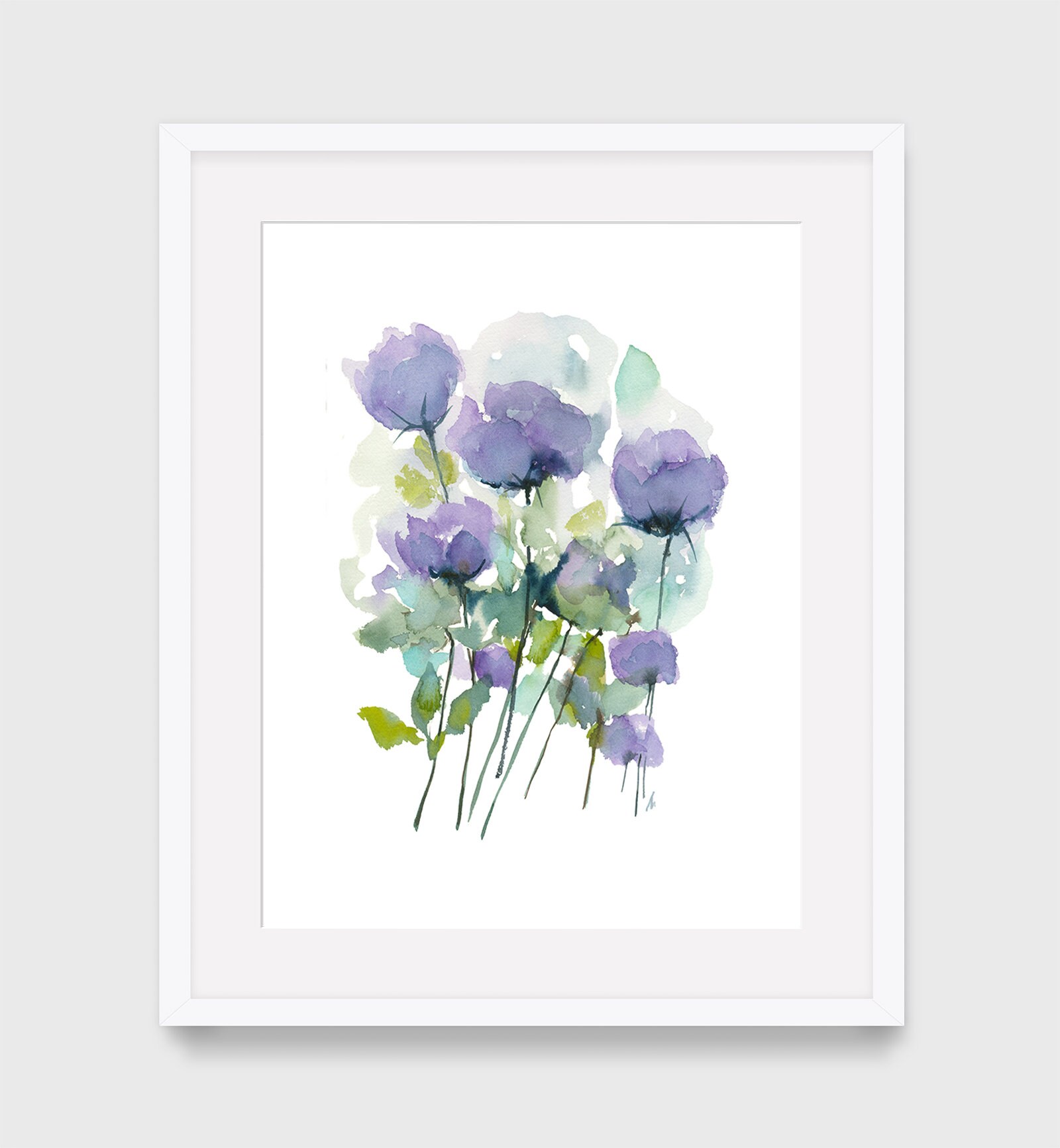 Abstract Purple Flower Print Instant Download Art DIY | Etsy