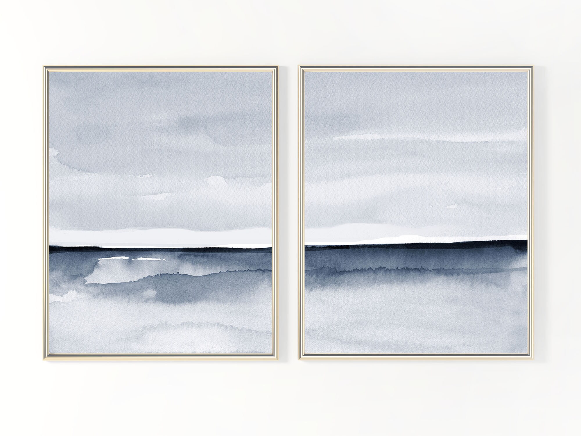Blue Landscape Print Set Printable Wall Art Abstract Landscape | Etsy