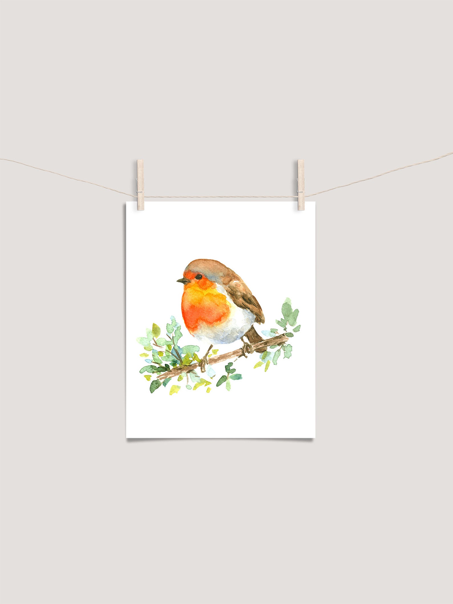 Robin Bird Art Print Instant Download Winter Small Bird DIY - Etsy