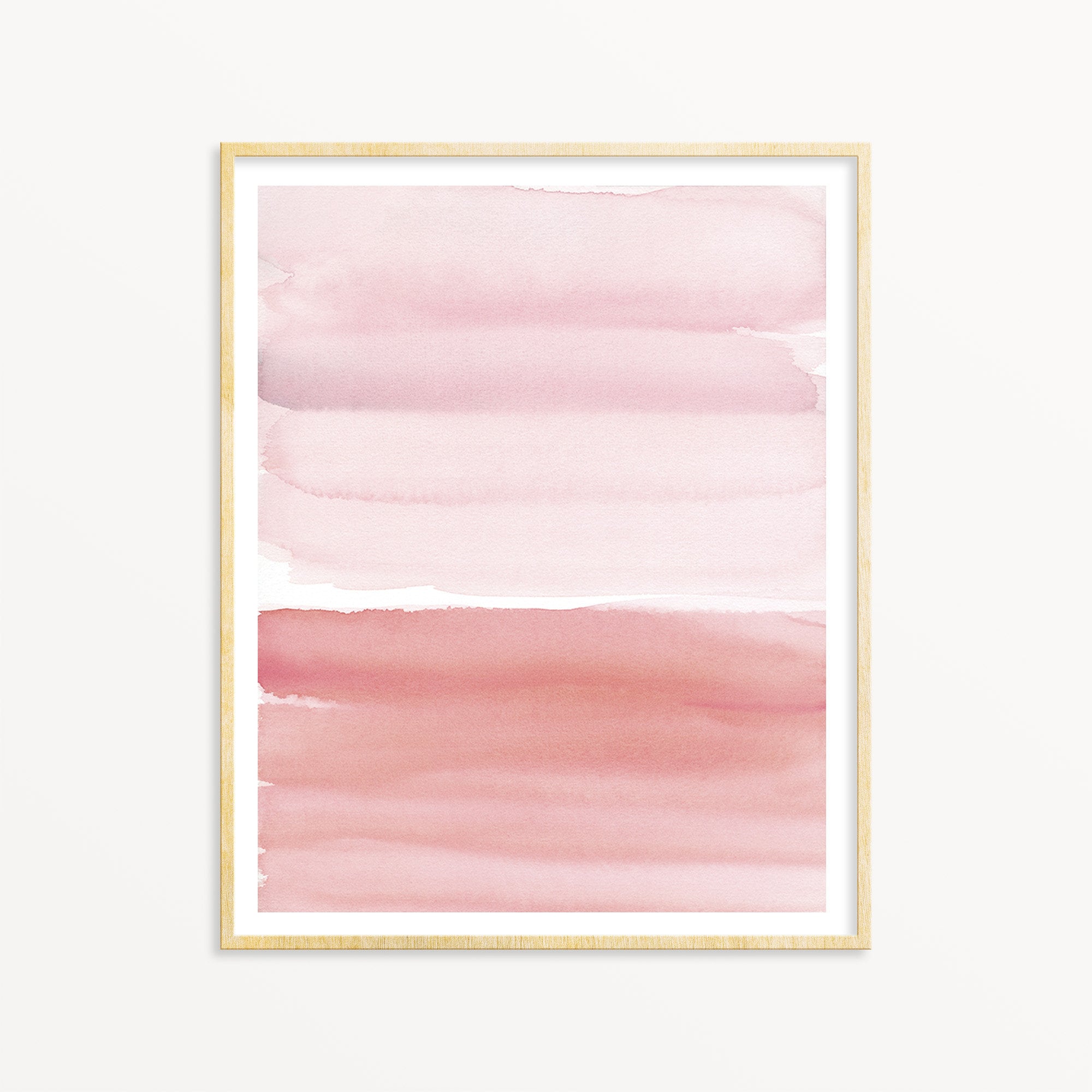 Abstract Landscape Watercolor Blush Pink Print Minimal Art | Etsy