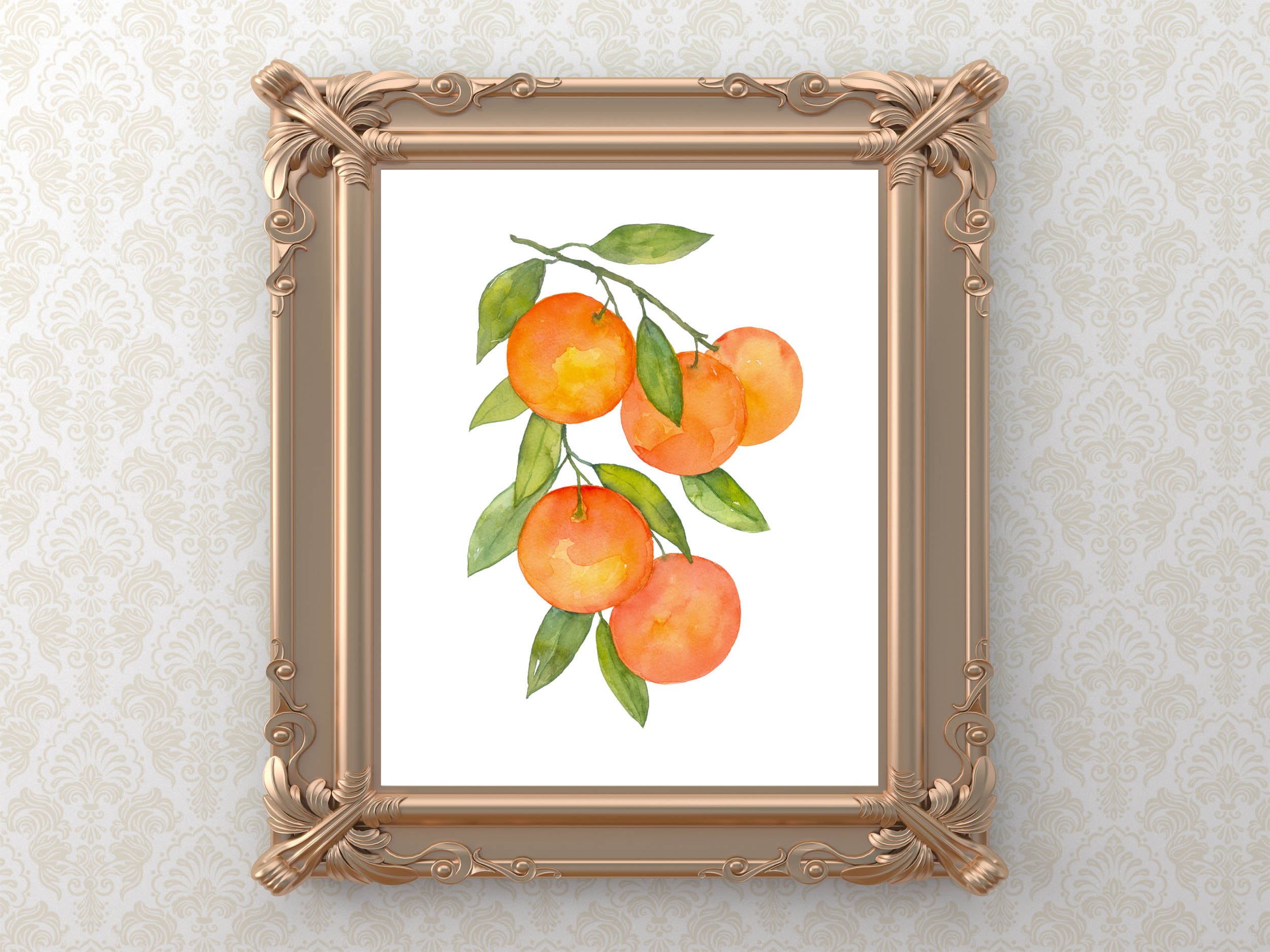 Watercolor Orange Print Fruit Kitchen Art Printable Citrus - Etsy