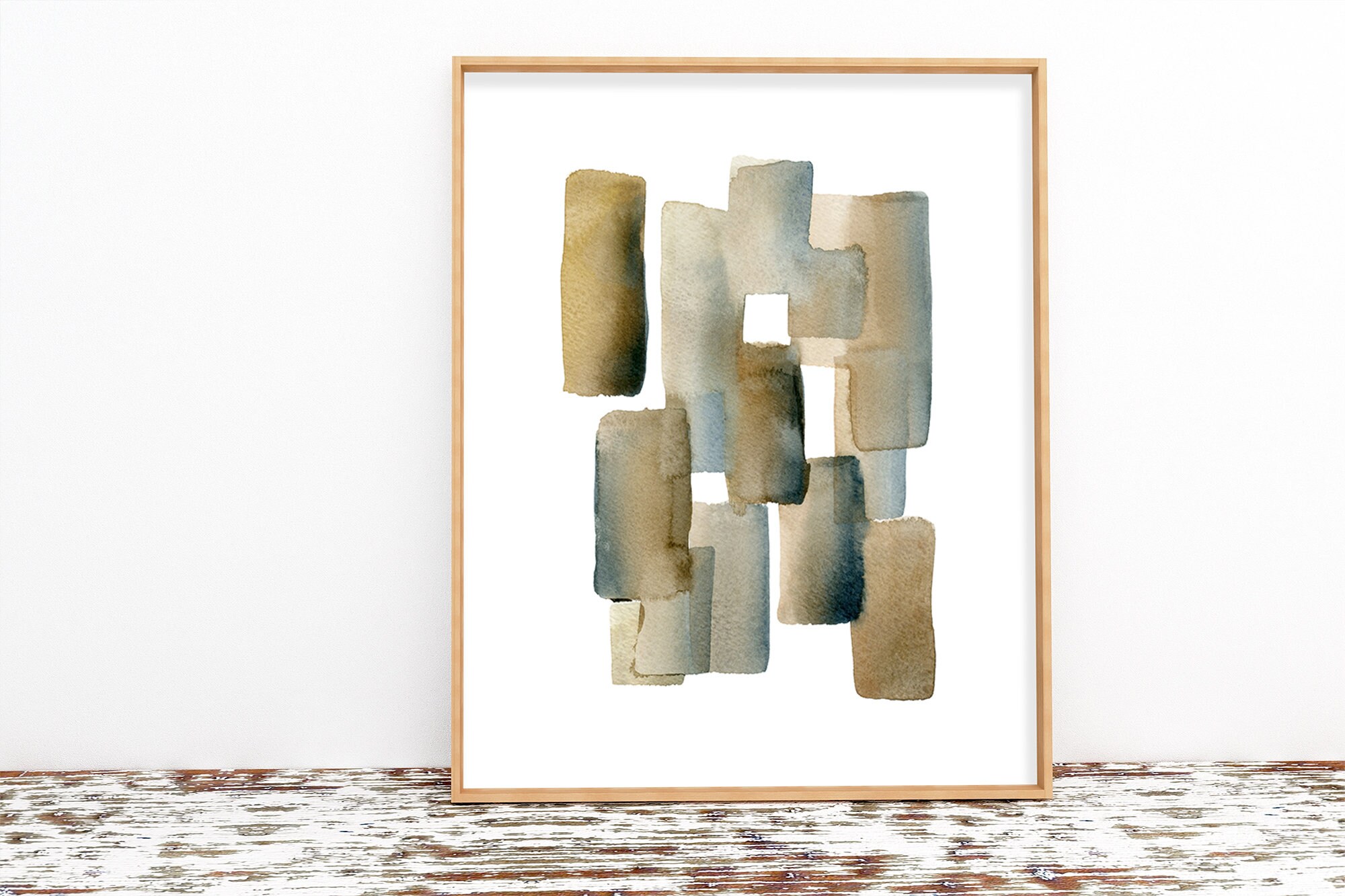 Large Abstract Watercolor Printable Wall Art Print Neutral | Etsy