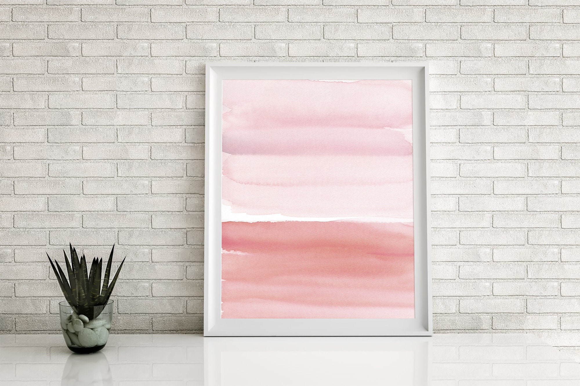 Abstract Landscape Watercolor Blush Pink Print Minimal Art | Etsy