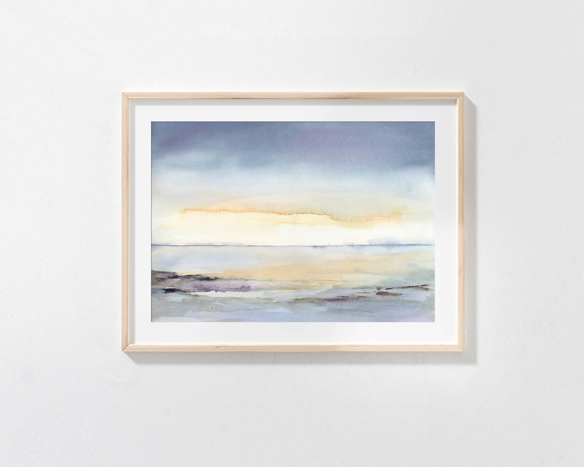 Abstract Landscape Printable Sunrise Ocean Print Sea Beach - Etsy