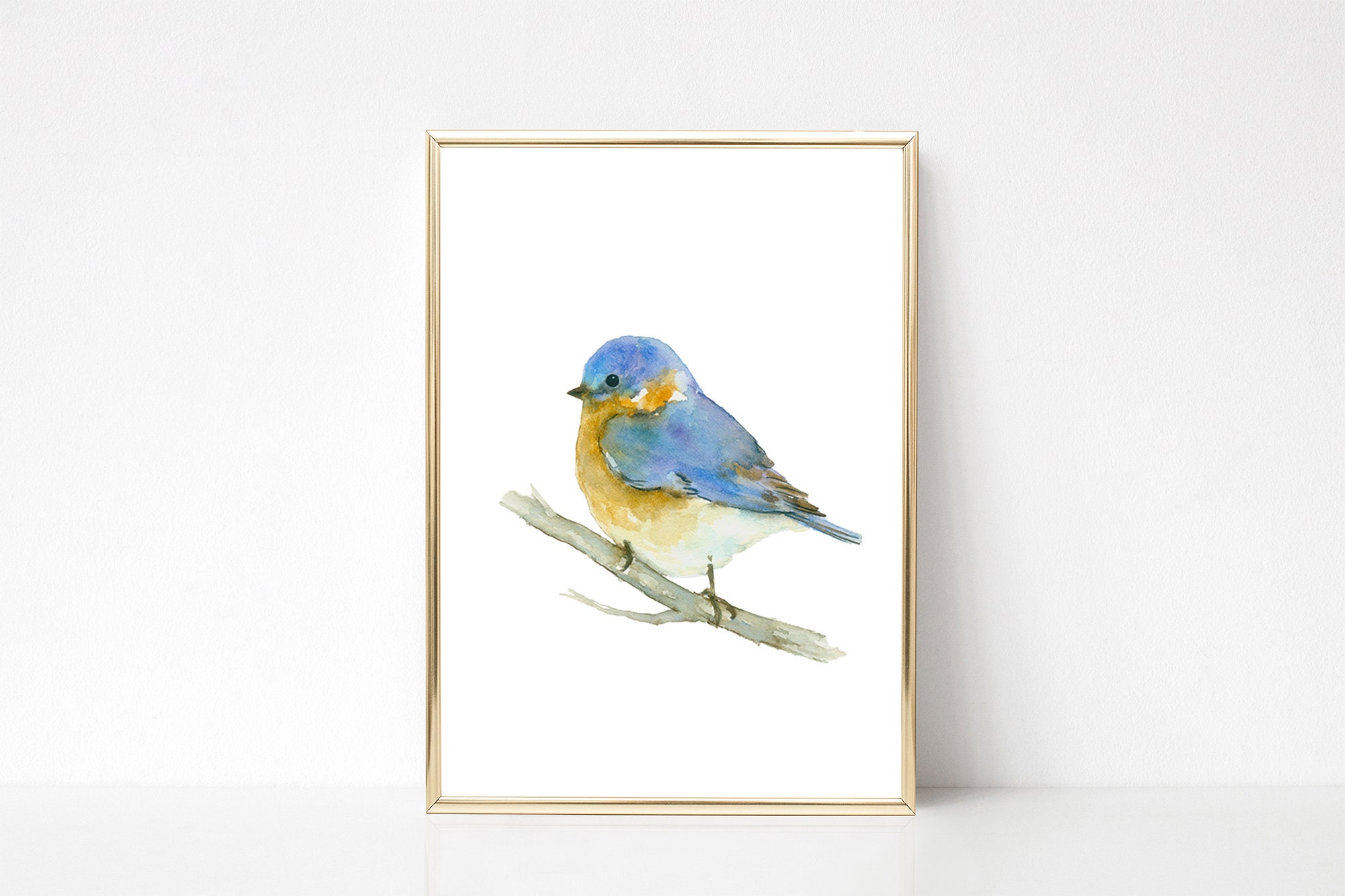Bluebird Bird Art Print Instant Download Winter Small Wild - Etsy