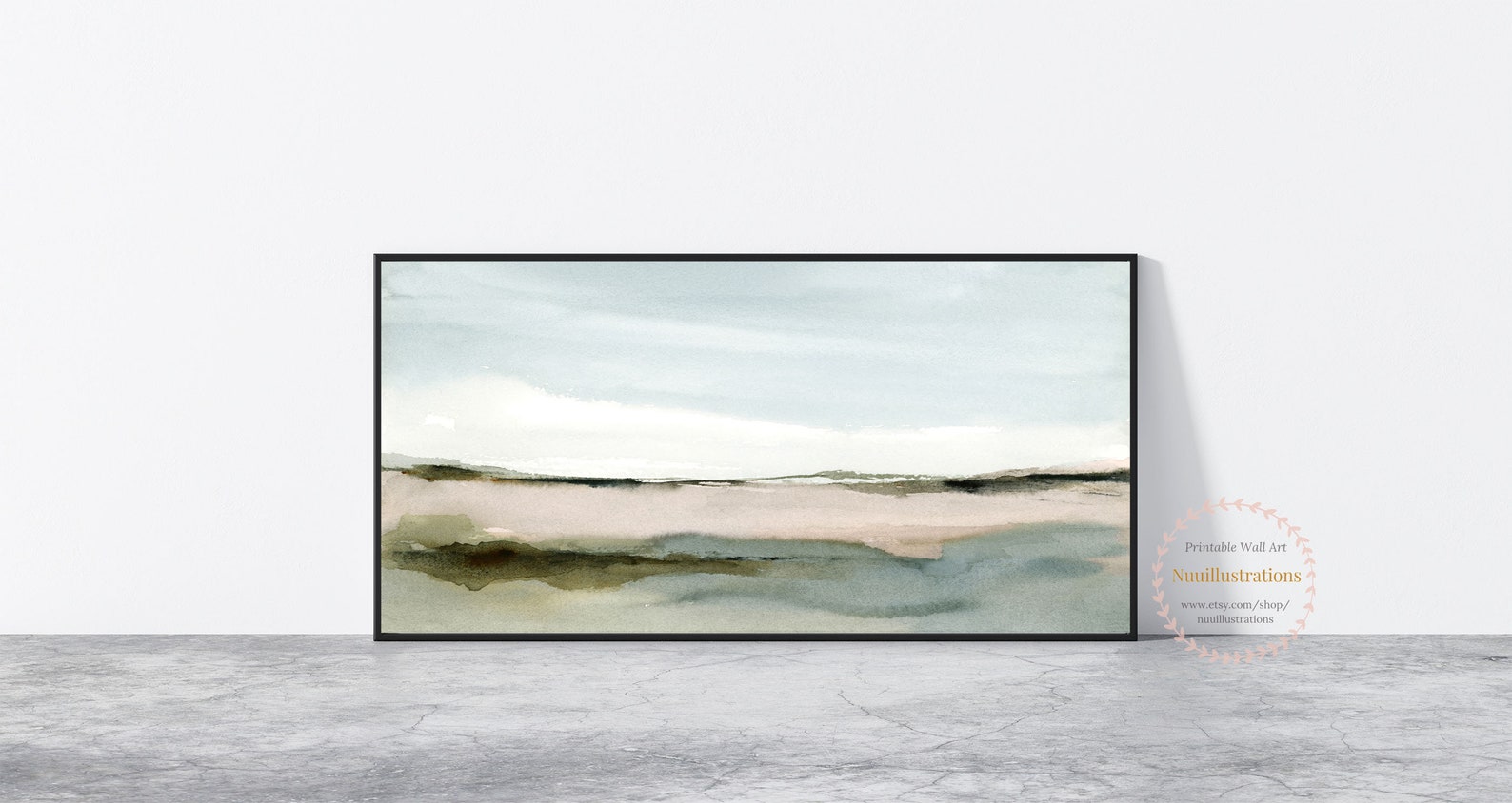 Panoramic Neutral Field Landscape Printable Wall Art - Etsy