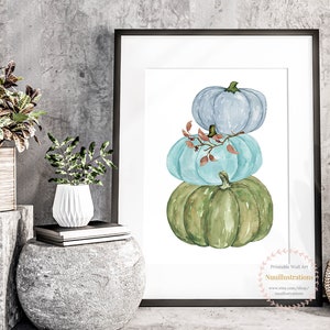 Pumpkin Printable Wall Art, Fall Autumn Halloween Thanksgiving Kitchen ...
