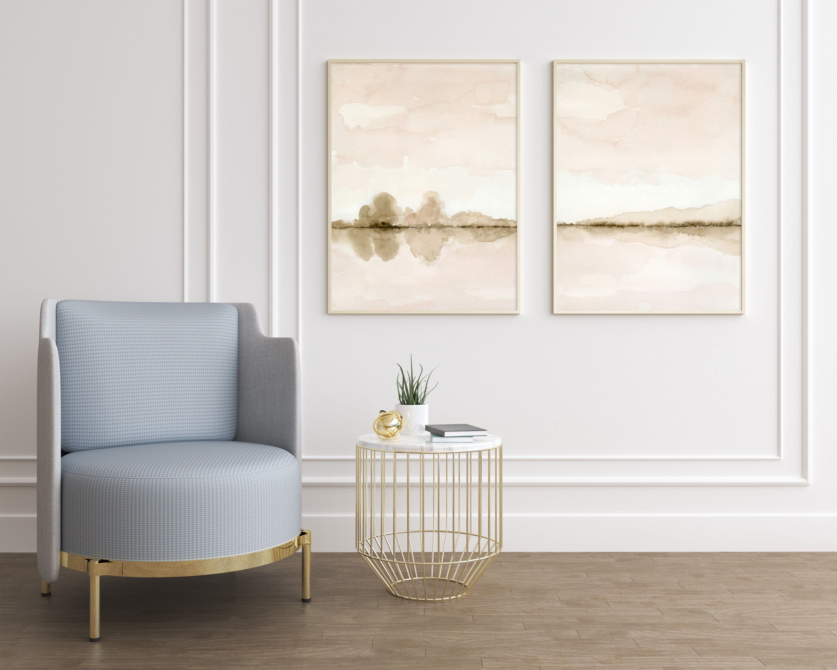 Neutral Landscape Print Printable Wall Art Set Minimal - Etsy