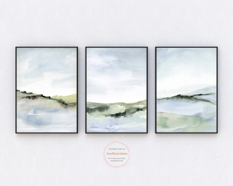Abstract Landscape Print Set of 3 Printable Wall Art - Etsy