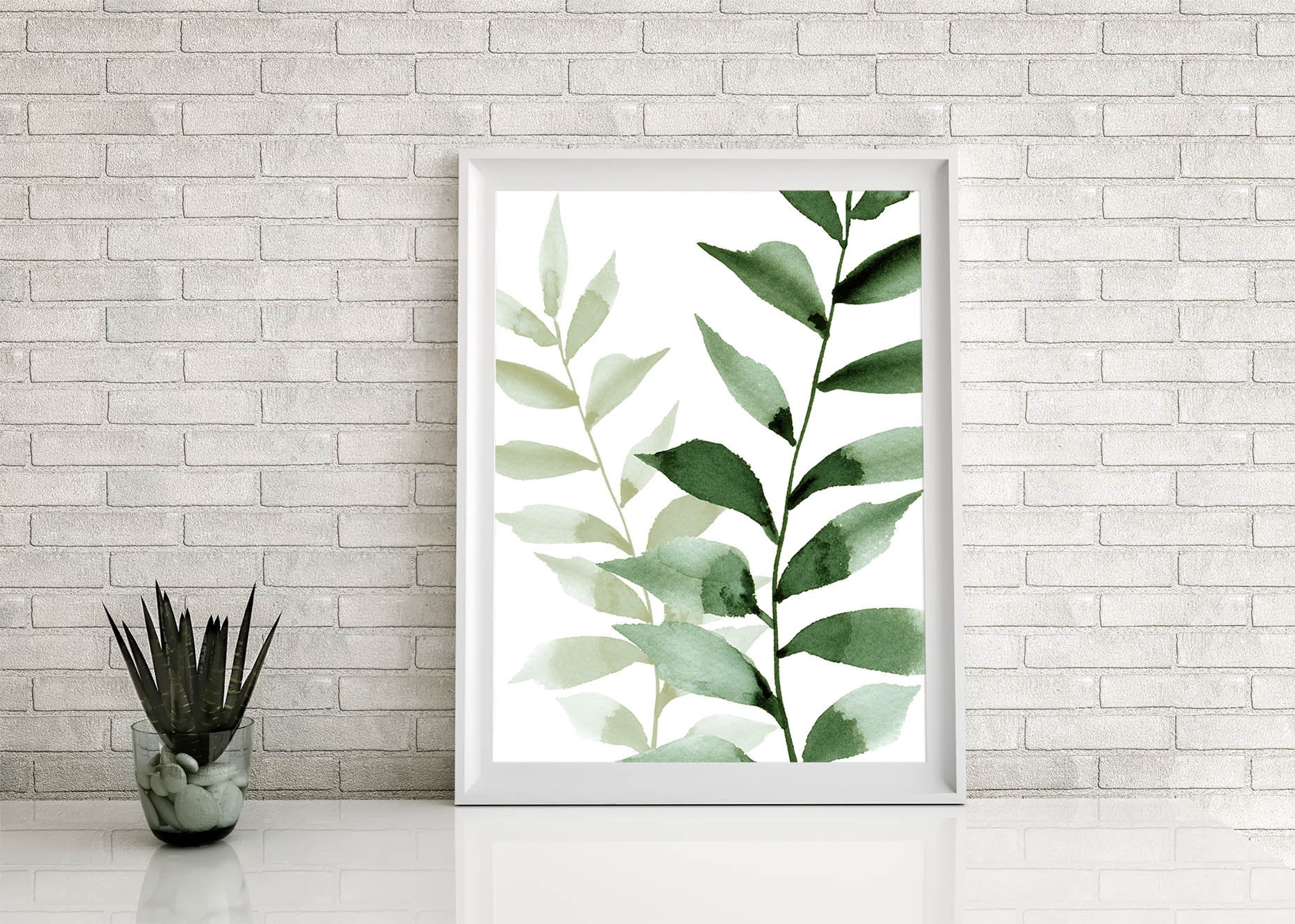 Green Leaf Print Leaves Printable Botanical Wall Art | Etsy