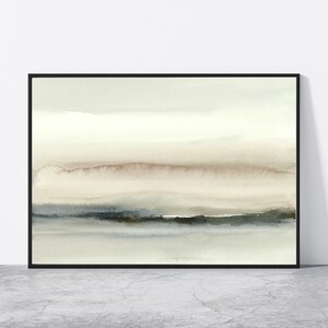 Neutral Abstract Landscape Print Watercolor Printable Wall Art - Etsy