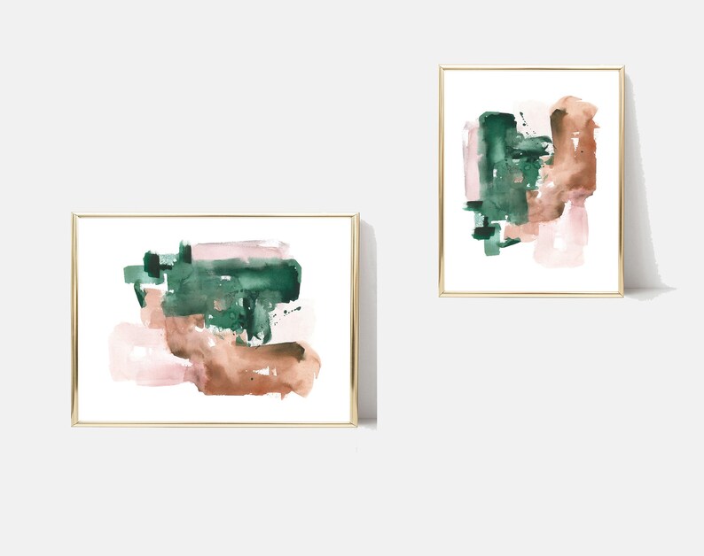 Green Abstract Print Printable Wall Art Abstract Watercolor Green Terra ...