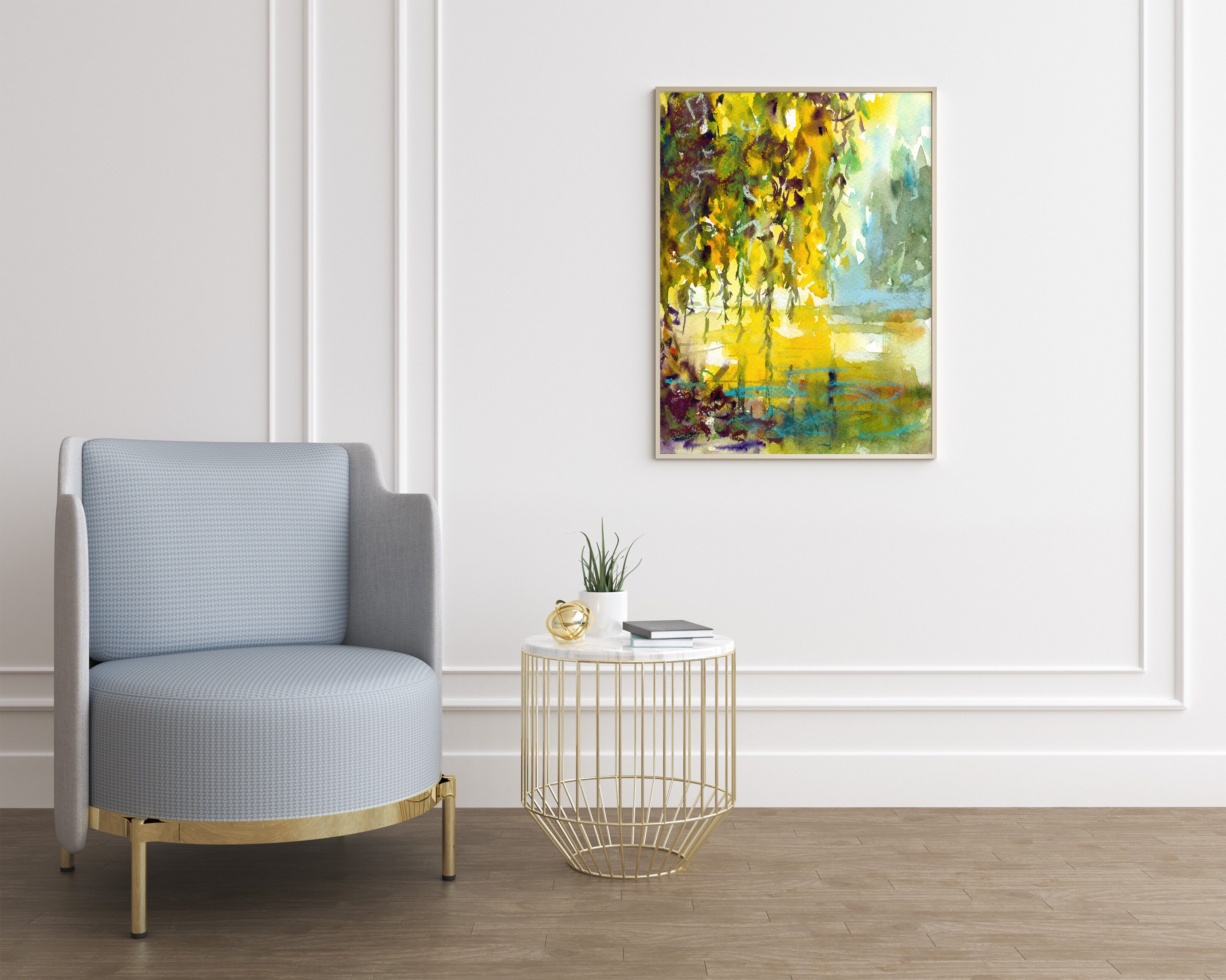 Green Abstract Landscape Print Instant Download DIY Printable - Etsy