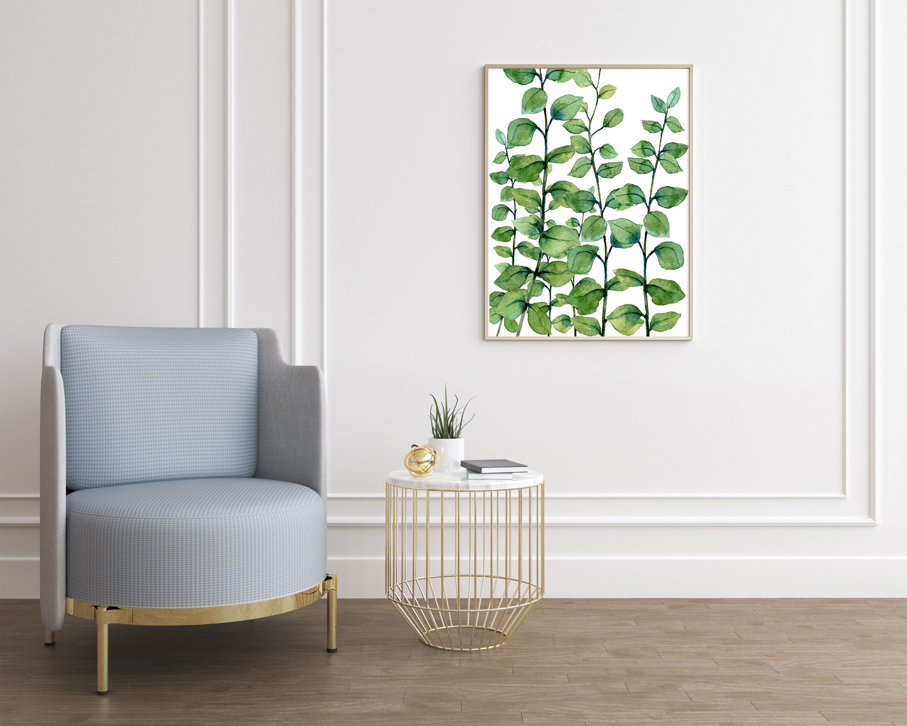Green Leaves Printable Wall Art DIY Print Instant Download - Etsy