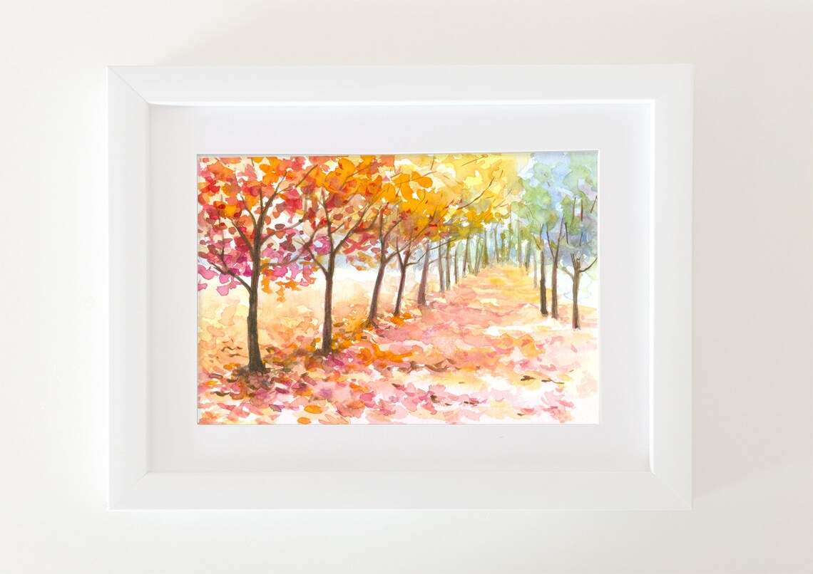 Tree Landscape Print Instant Download Fall Autumn Forest Wood | Etsy