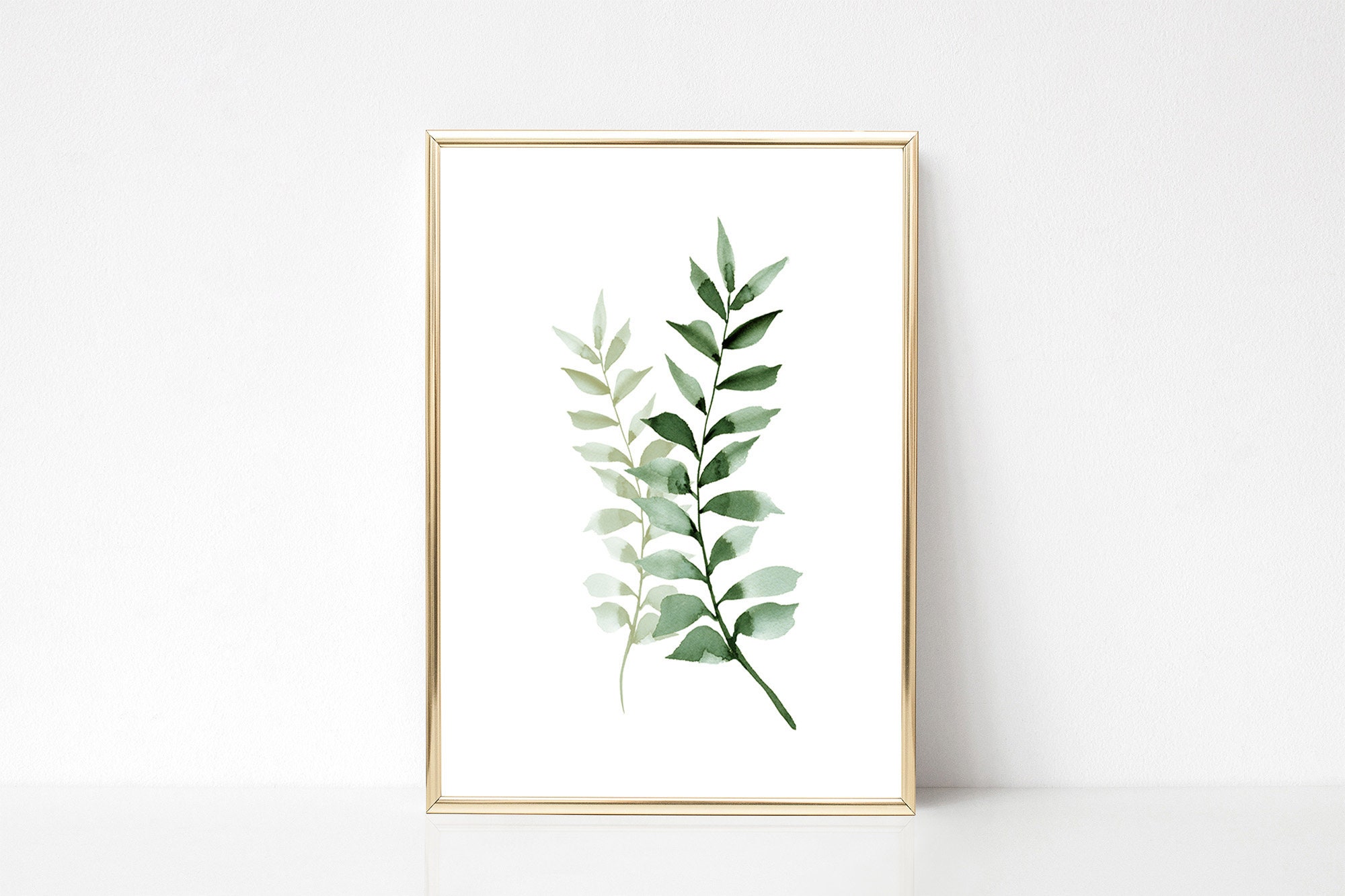 Green Leaf Print Leaves Printable Botanical Wall Art - Etsy