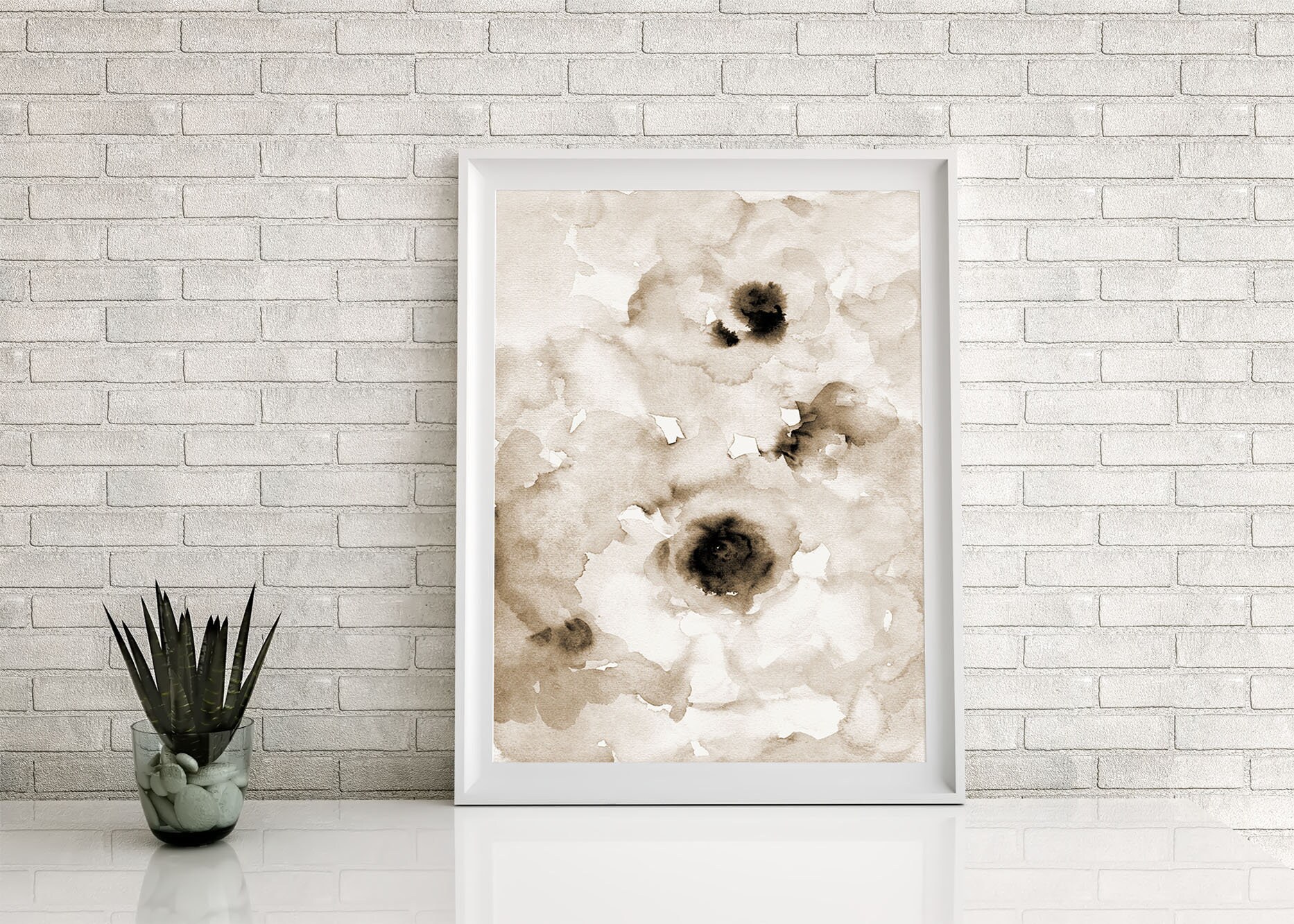 Sepia Abstract Flower Printable Wall Art Instant Download DIY Print ...