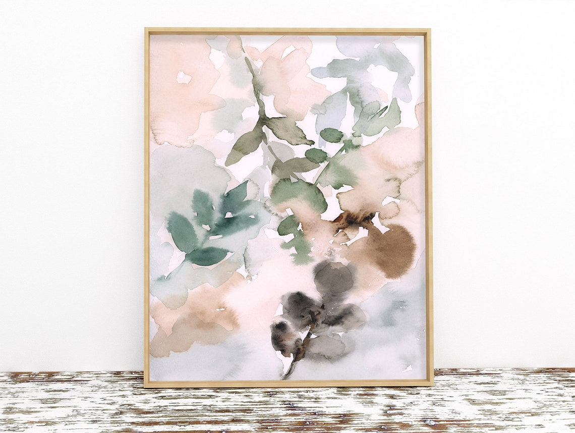 Abstract Plant and Leaves Wall Art Printable Instant Download - Etsy