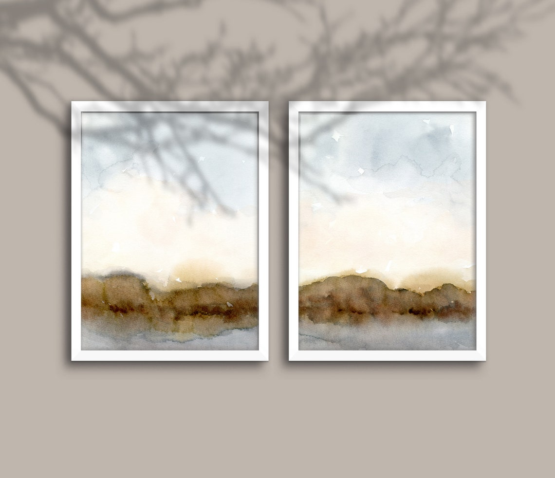 Abstract Landscape Wall Art Print Set Printable Digital | Etsy
