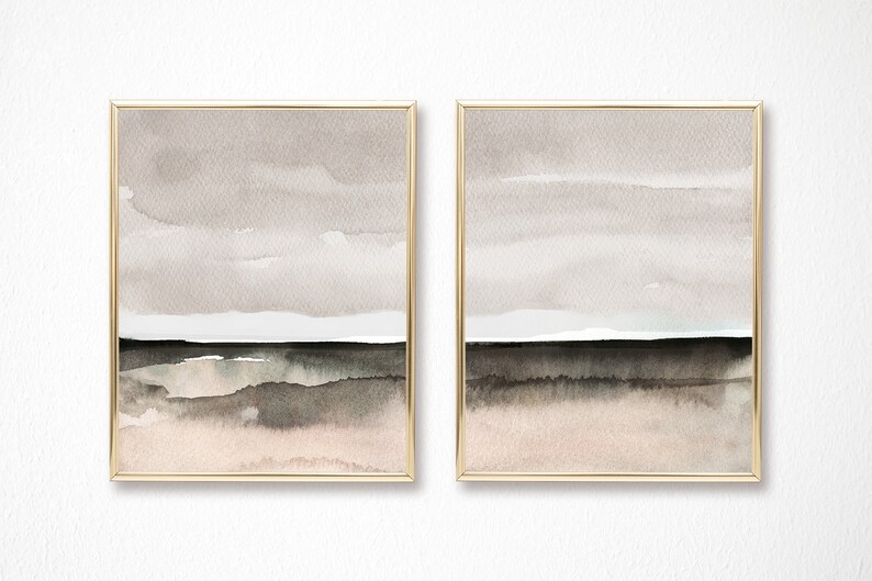 Neutral Landscape Print Set Printable Wall Art Abstract | Etsy