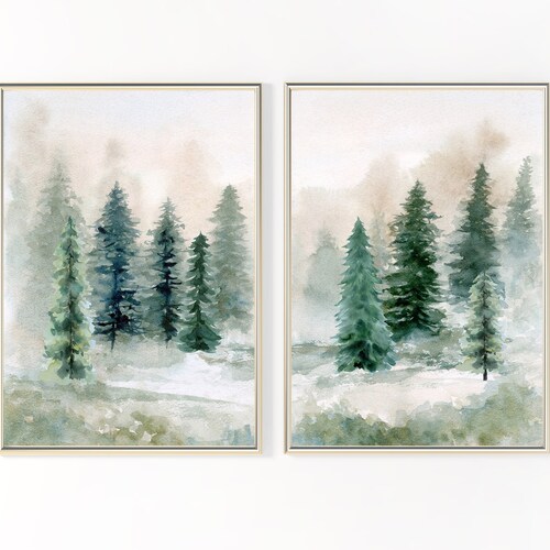 3 Sets of Landscape Printable Forest Wall Art Forest Print - Etsy