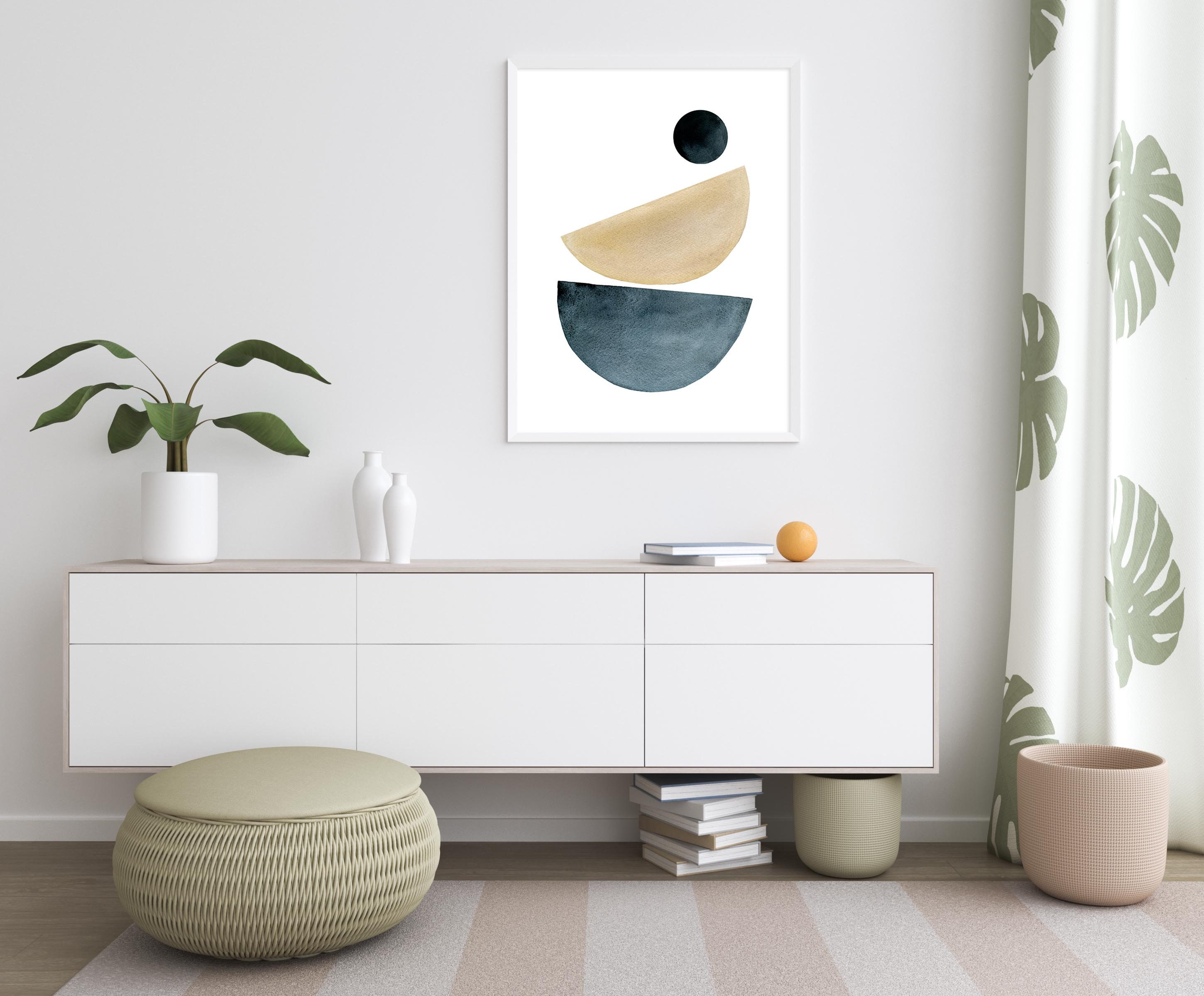 Neutral Geometric Abstract Wall Art Print Instant Download DIY - Etsy