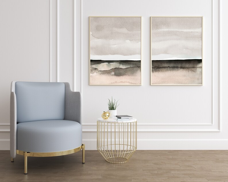 Neutral Landscape Print Set Printable Wall Art Abstract | Etsy