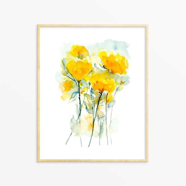 Yellow Flowers Print - Etsy